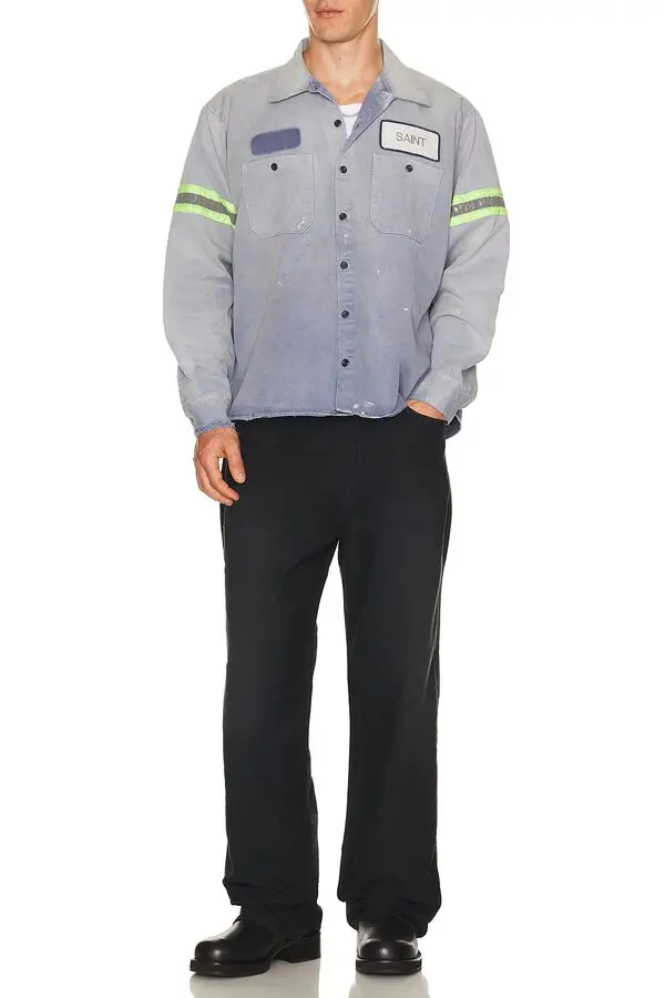 SAINT MXXXXXX Cotton Shirt Line In Blue