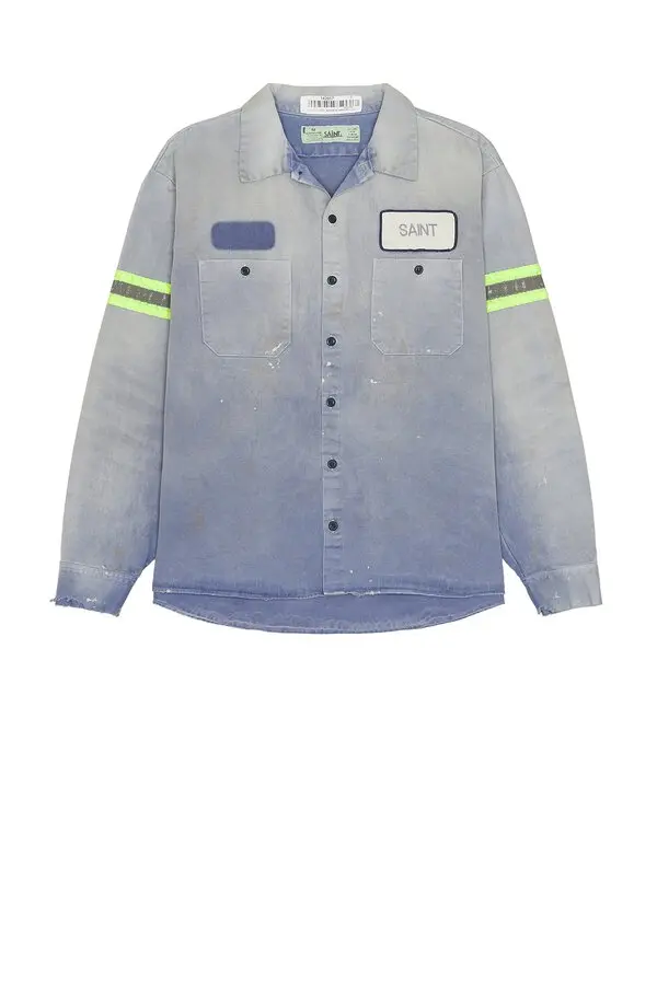 SAINT MXXXXXX Cotton Shirt Line In Blue