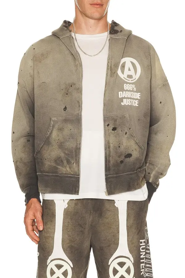 Saint Mxxxxxx Hunter X Bounty Hunter Full Zip Hoodie - Charcoal 
