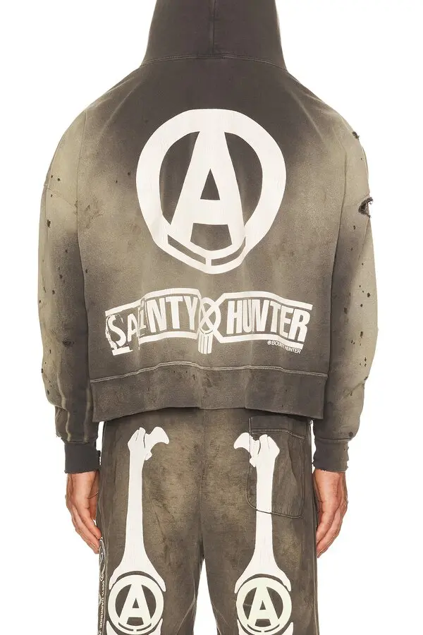 Saint Mxxxxxx Hunter X Bounty Hunter Full Zip Hoodie - Charcoal
