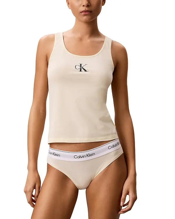 Calvin Klein Cotton Blend Stretch Lounge Tank - Pear