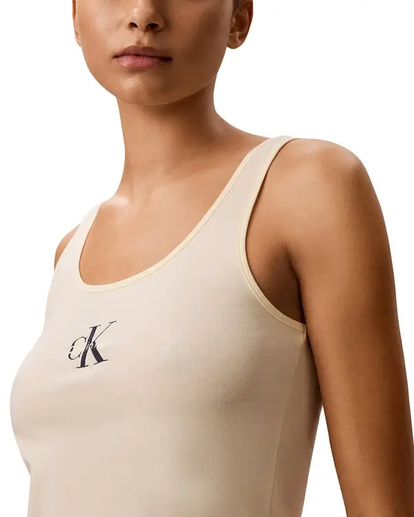 Calvin Klein Cotton Blend Stretch Lounge Tank - Pear