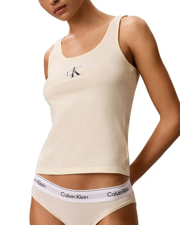 Calvin Klein Cotton Blend Stretch Lounge Tank - Pear