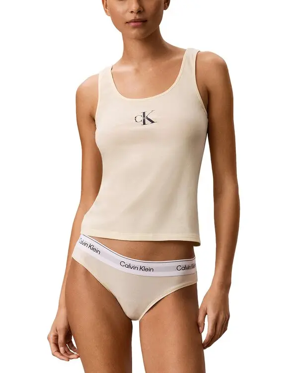 Calvin Klein Cotton Blend Stretch Lounge Tank - Pear