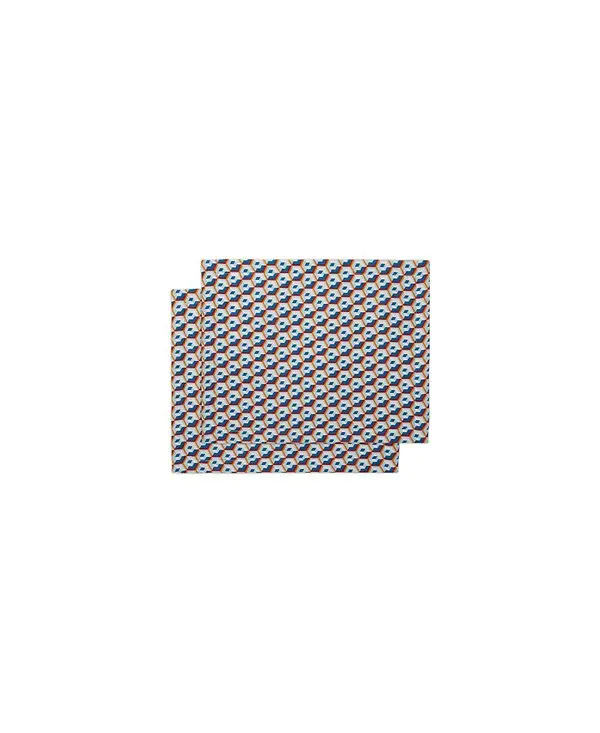 La DoubleJ Placemats, Set Of 2 14" X 18 - Cubi Blue