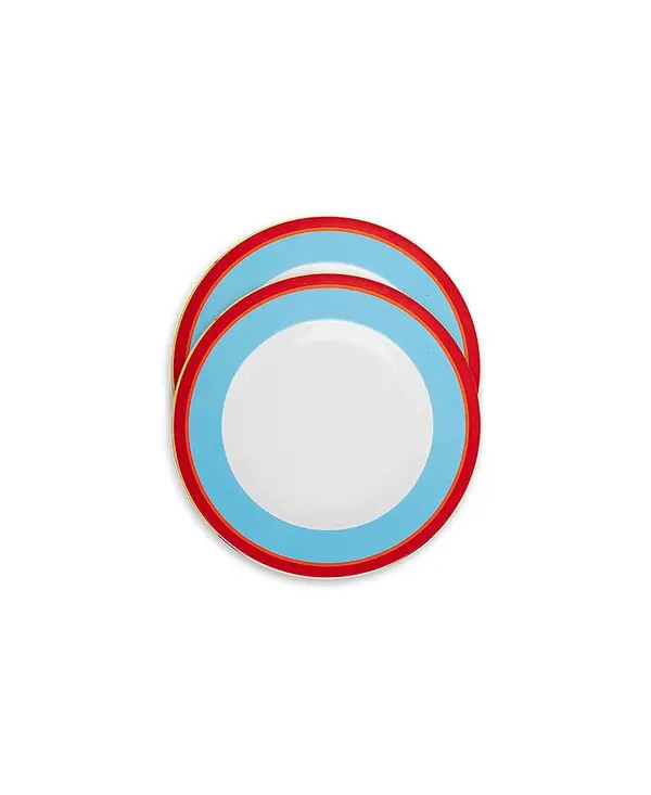 La DoubleJ Dinner Plates, Set Of 2 10" X 10 - Rainbow Light Blue