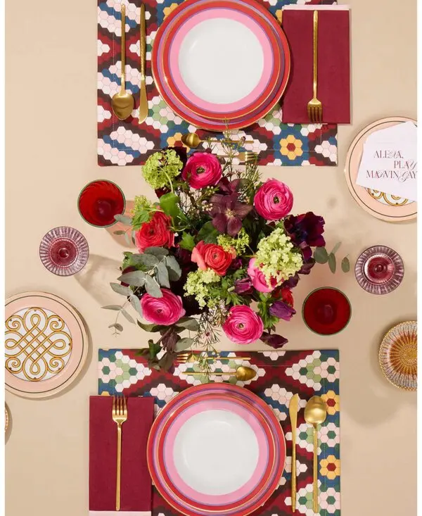 La DoubleJ Dinner Plates, Set Of 2 10" X 10 - Rainbow Pink
