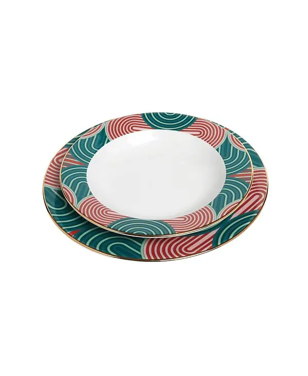 La DoubleJ Soup Plates, Set Of 2 9" X 9 - Slinky Green