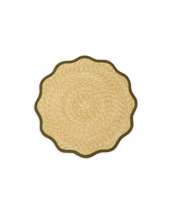 La DoubleJ Straw Cloud Placemats, Set Of 2 16 - Solid Olive