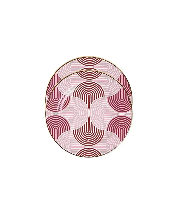 La DoubleJ Dessert Plates, Set Of 2 8" X 8 - Slinky Red