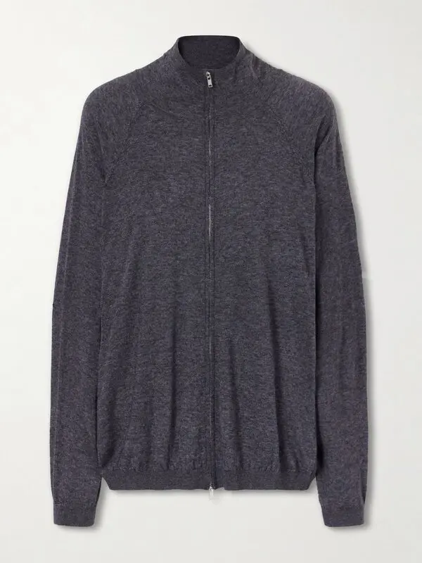 THE FRANKIE SHOP Baxe Knitted Wool-blend Zip-up Cardigan