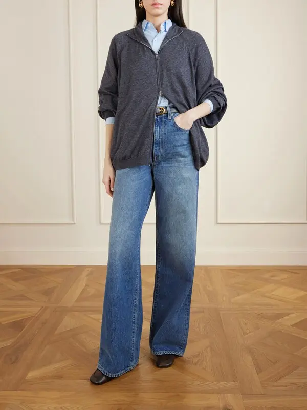 THE FRANKIE SHOP Baxe Knitted Wool-blend Zip-up Cardigan