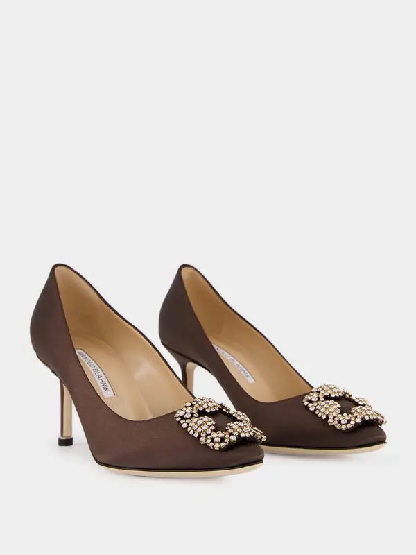 Manolo Blahnik Hangisi Pumps - Brown