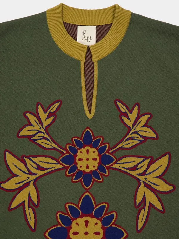 PAULA Jacquard Sweater With Fringes