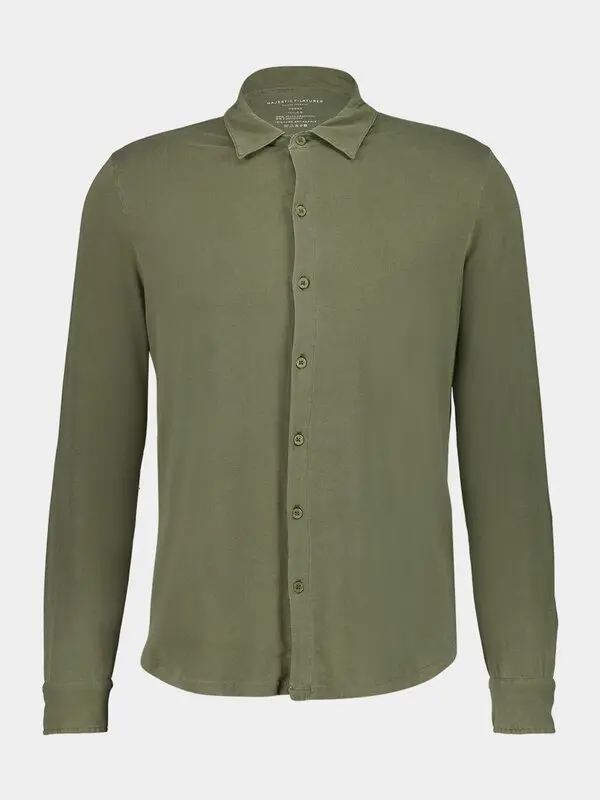 Majestic Filatures Army Herman Long-sleeved Shirt - Green
