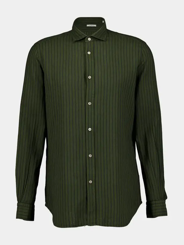 Boglioli Striped Linen Shirt - Green