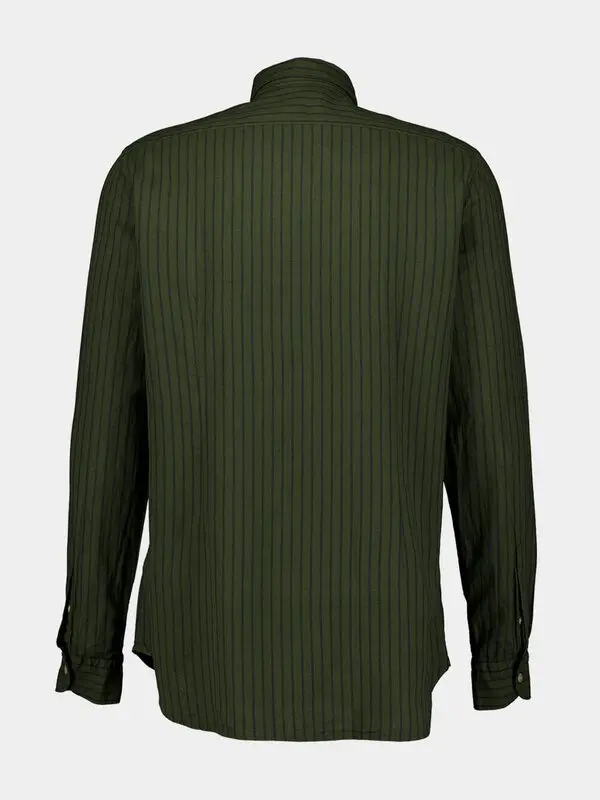Boglioli Striped Linen Shirt - Green