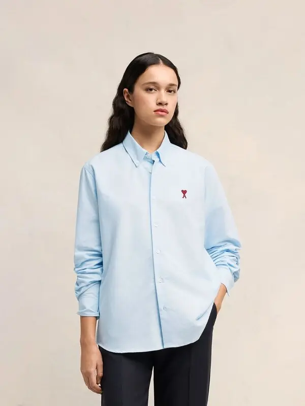 AMI Paris De Coeur Button-down Shirt - Blue