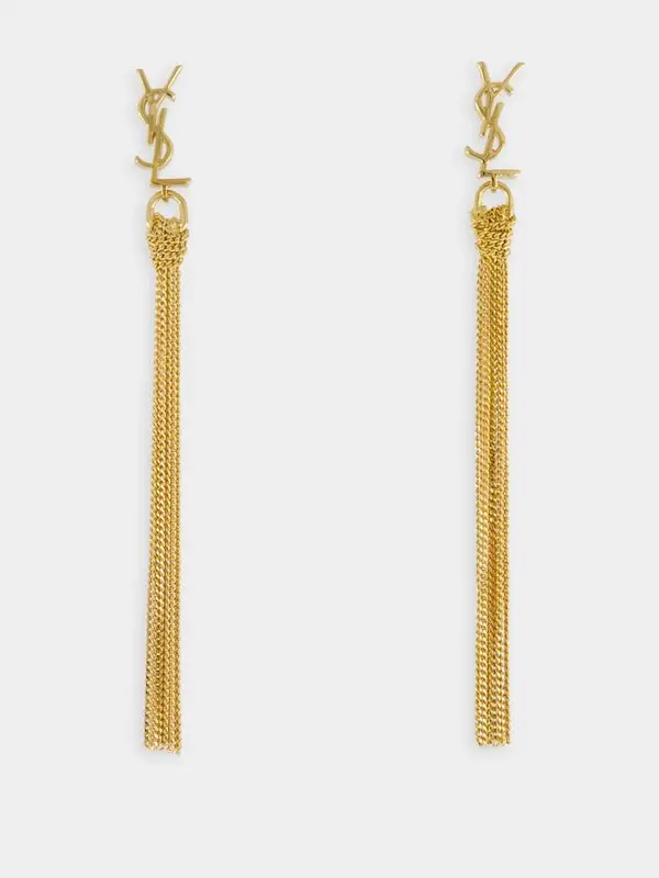Saint Laurent Cassandre Tassel Earrings - Gold