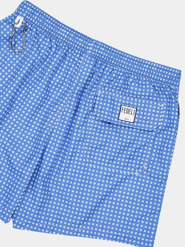Fedeli Madeira Dotted Swim Trunks - Blue