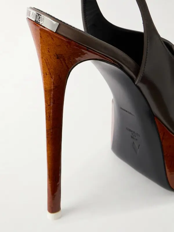 Attico Ornella Leather Platform Sandals - Brown