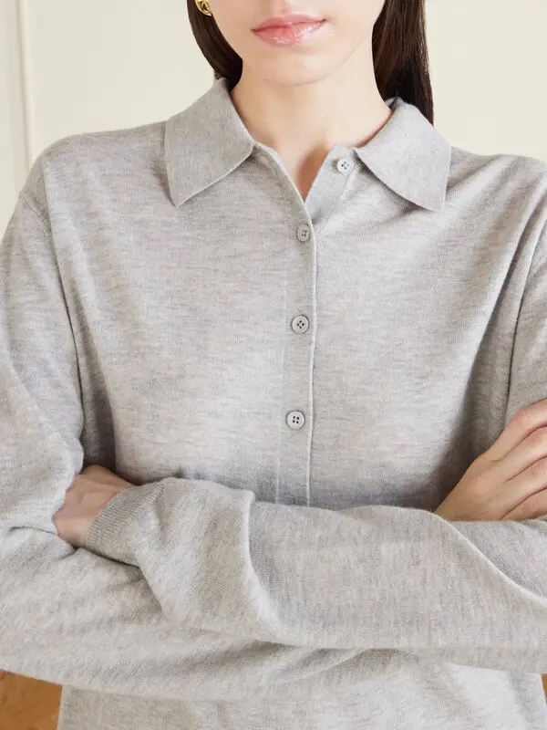 THE FRANKIE SHOP Tala Wool-blend Polo Sweater