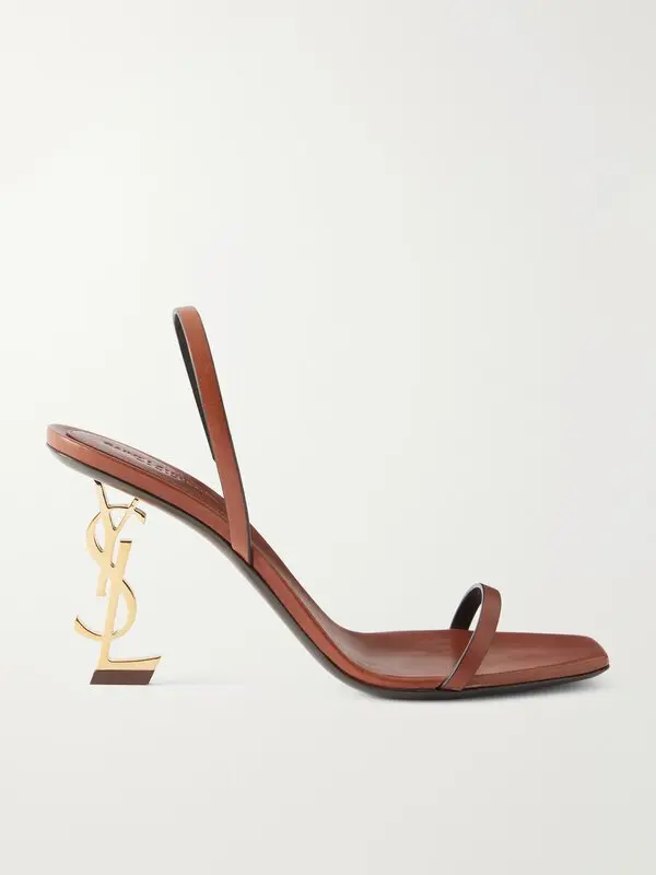 Saint Laurent Leather Opyum Sandal Pumps - Brown