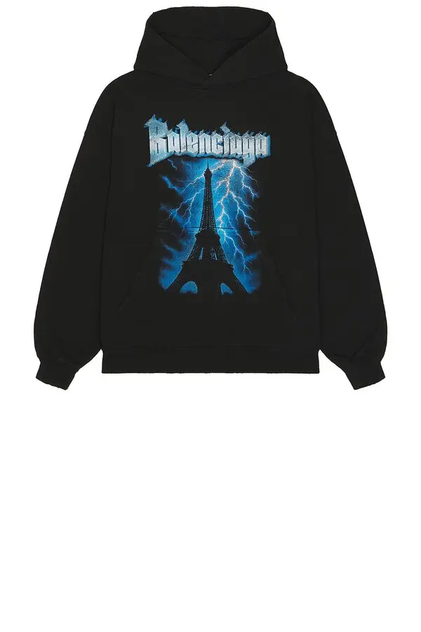 Balenciaga Metal Merch Paris Hoodie - Black | Editorialist