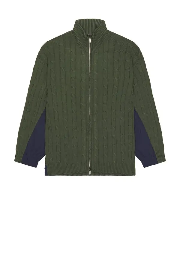 Balenciaga Hybrid Cable Knit Jacket