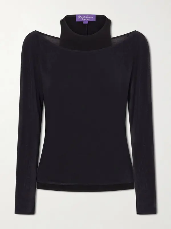 Ralph Lauren Maxime Silk-jersey Sweatshirt - Black