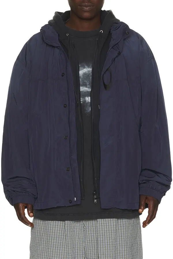 Balenciaga Hooded Rain Jacket - Marine Blue