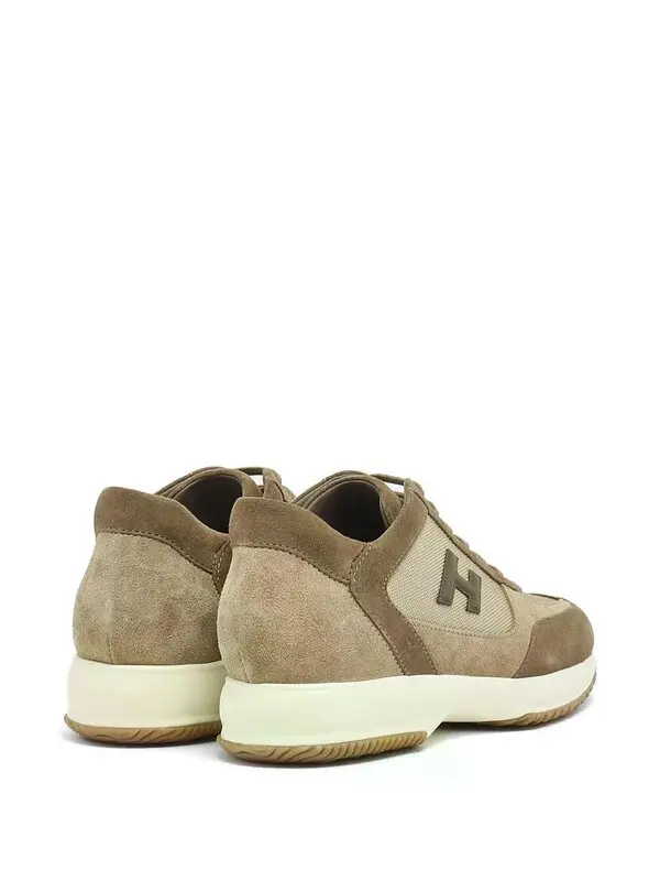 Hogan Logo-embroidered Suede Sneakers - Neutrals