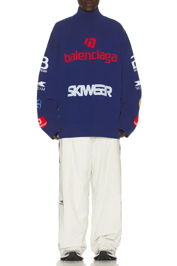 Balenciaga Long Sleeve Turtleneck - Blue & Multico