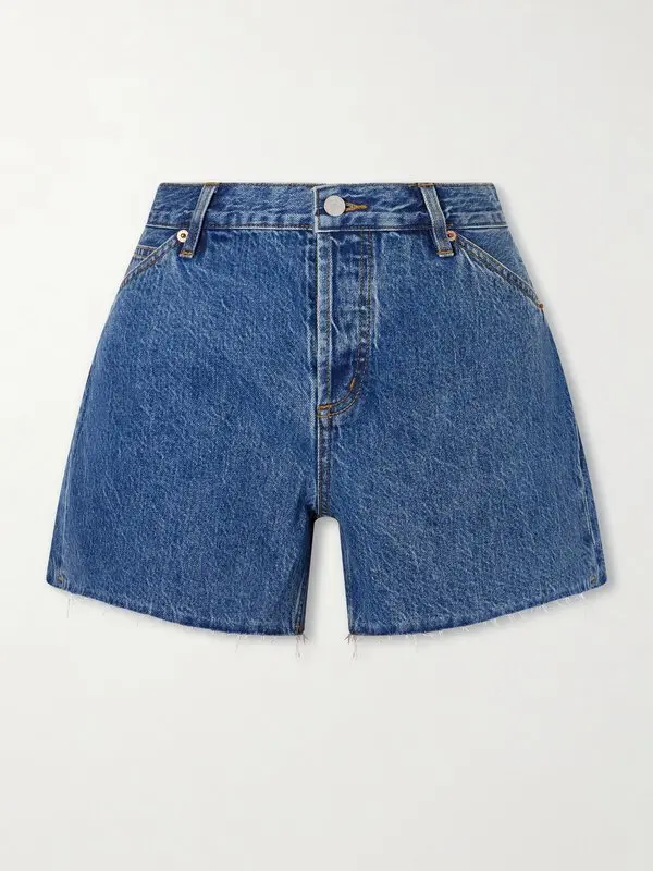 Still Here Straight-leg Denim Shorts - Blue