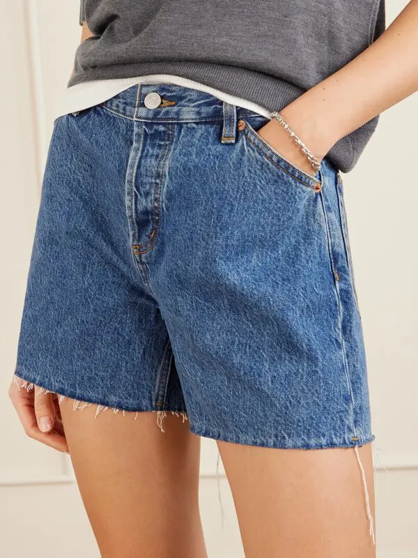 Still Here Straight-leg Denim Shorts