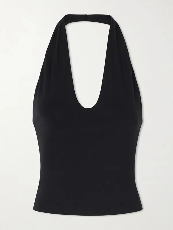 SKIMS Smooth Layers Modal-blend Halterneck Top - Black