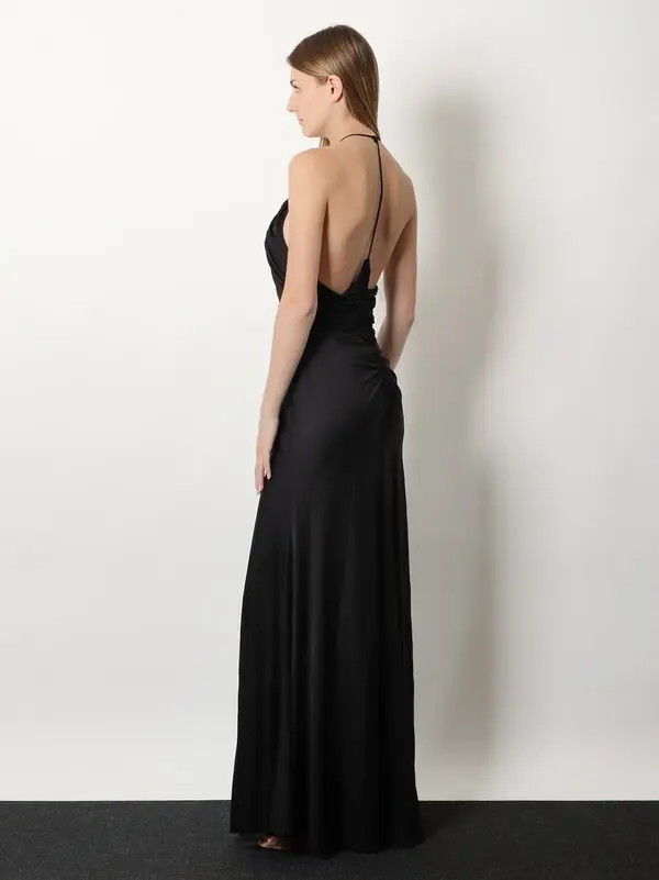 SELF-PORTRAIT Gathered Jersey Long Dress
