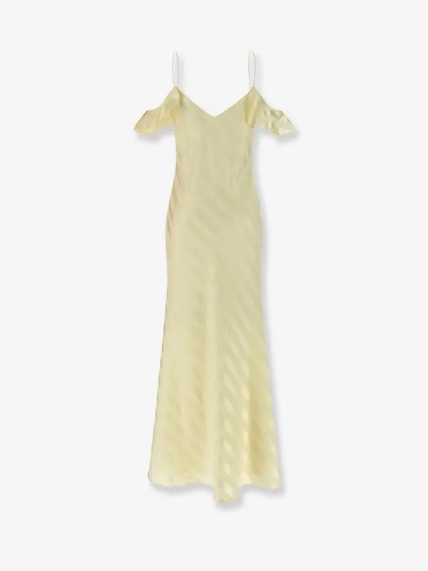 SELF-PORTRAIT Striped Satin Long Dress