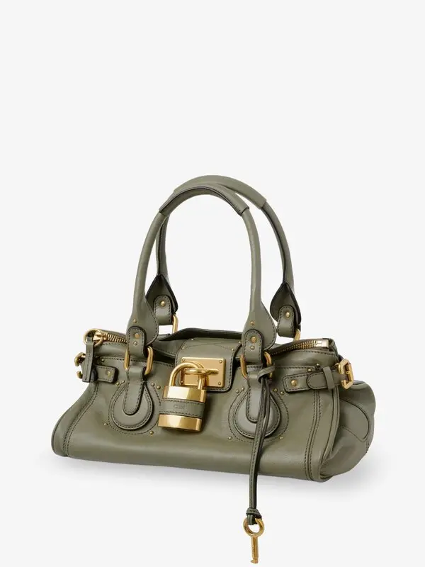 Chloé Paddington Leather Shoulder Bag - Green