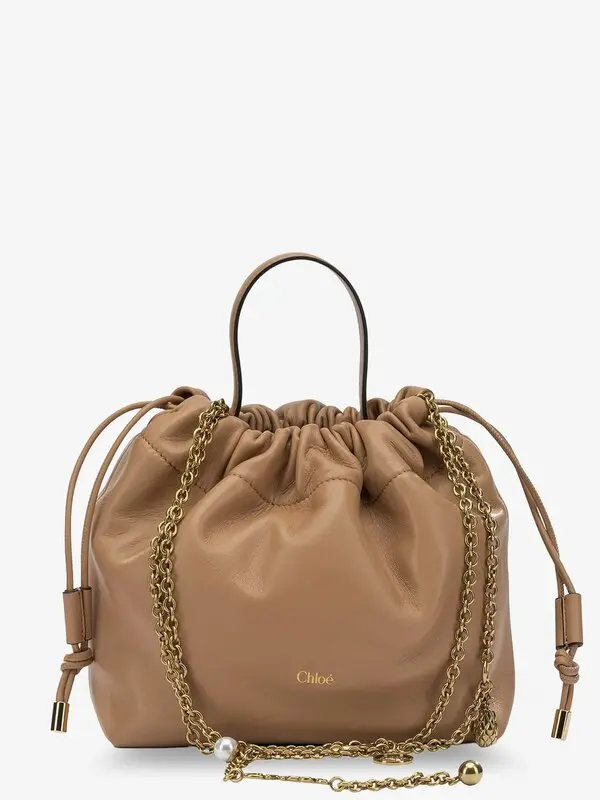 Chloé Icons Leather Bucket Bag - Beige