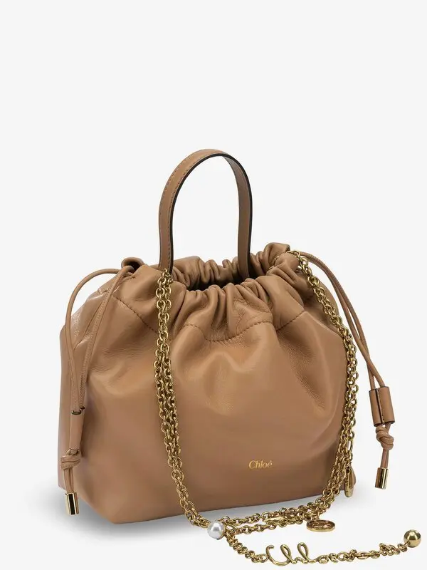 Chloé Icons Leather Bucket Bag - Beige
