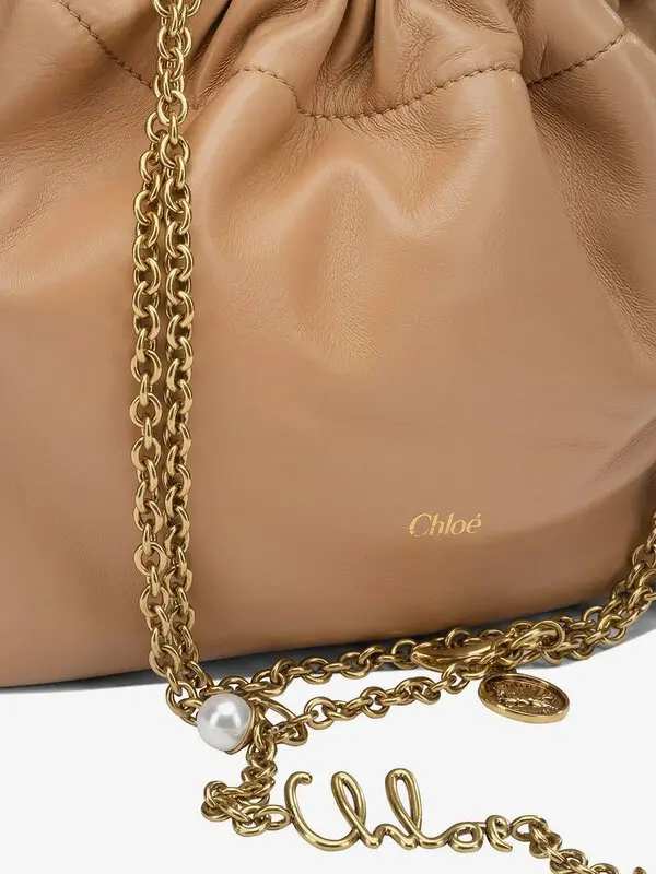 Chloé Icons Leather Bucket Bag - Beige