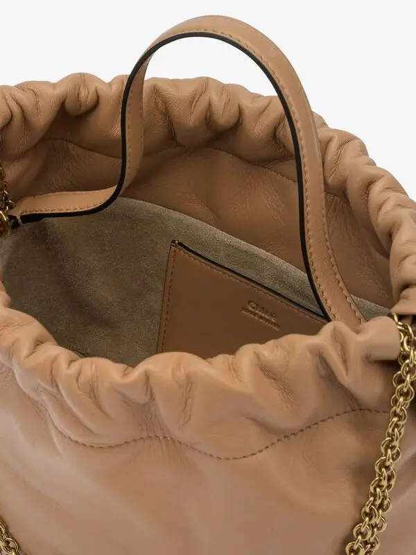 Chloé Icons Leather Bucket Bag - Beige