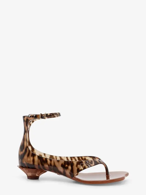 Chloé Jelly Tpu Sandals With Animal Print - Brown