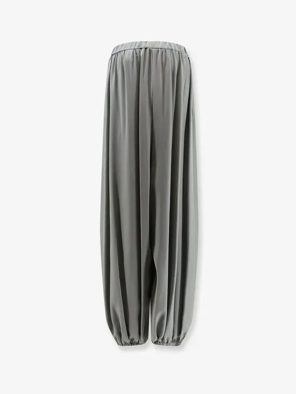 ALYSI Wide Leg Silk Trousers - Grey