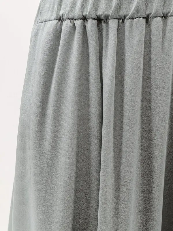 ALYSI Wide Leg Silk Trousers - Grey