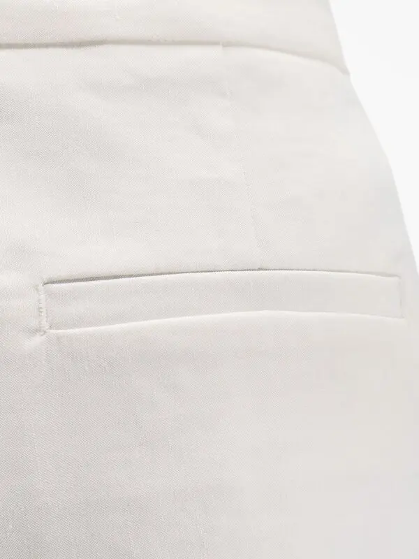 Pinko Jacopone Linen And Viscose Wide Leg Trousers - White