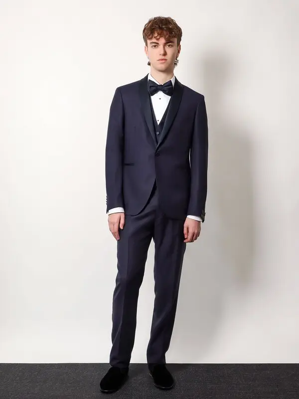 Tagliatore Virgin Wool And Silk Trouser With Vest - Blue