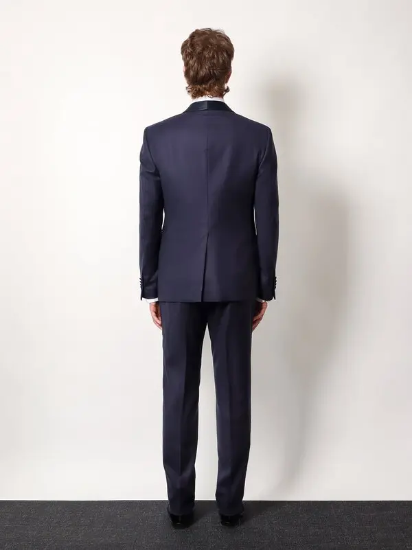 Tagliatore Virgin Wool And Silk Trouser With Vest - Blue