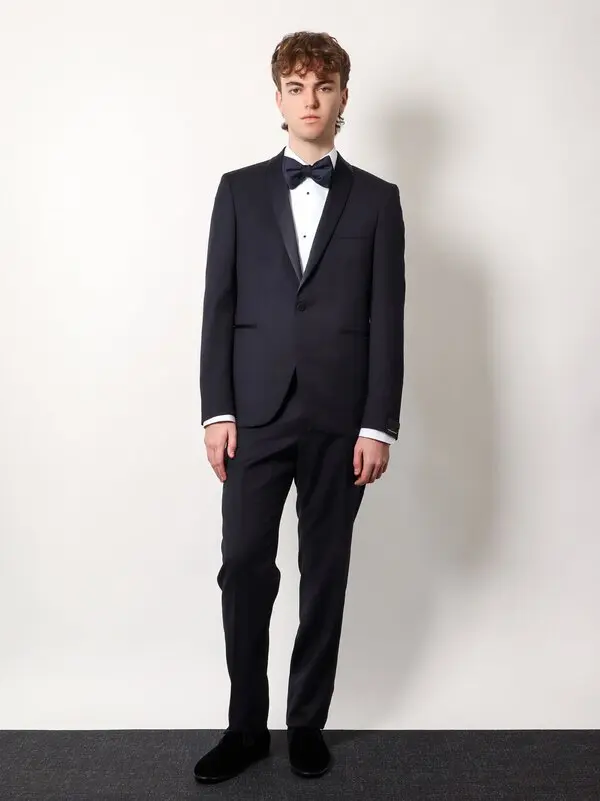 Tagliatore Virgin Wool Tuxedo With Shawl Lapel - Blue